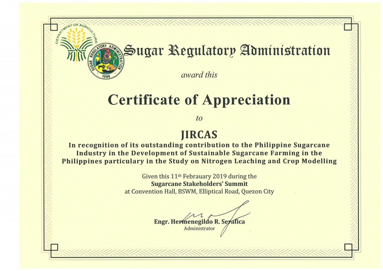 JIRCAS Renews Joint Research Agreement With The Philippine Sugar Regulatory Administration And 